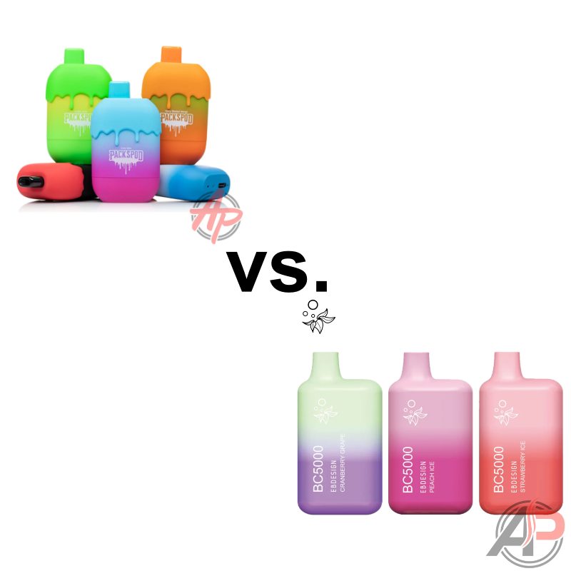 Packwoods Packspod 5000 Puff Disposable Vape vs. EB Design Bc5000 Disp ...