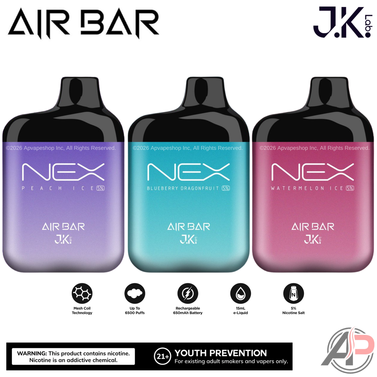 Air Bar Nex 6500 Puffs Disposable Vape All Flavors – Apvs
